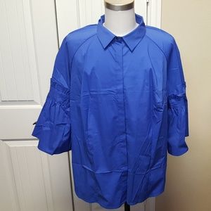 Eloquii | Tops | Eloquii Button Down Shirt With Flare Sleeves | Poshmark